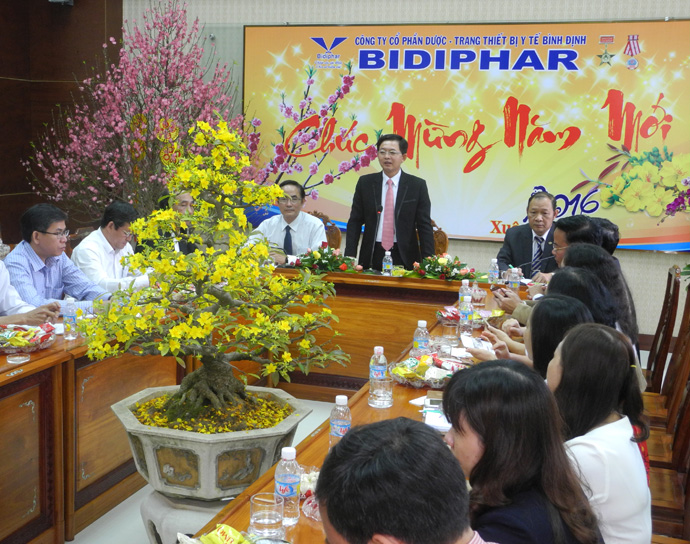 Chủ tịch UBND tỉnh thăm và chúc Tết tại Bidiphar nhân dịp đầu xuân Bính Thân 2016 - Bidiphar